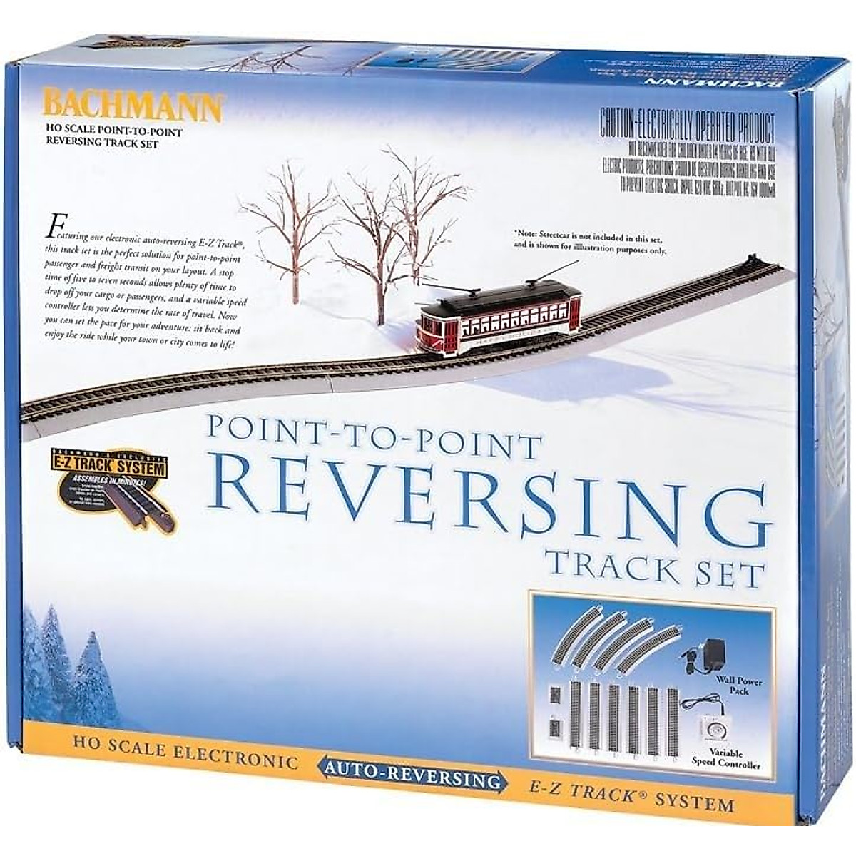 Bachmann Trains E-Z TRACK ELECTRONIC AUTO-REVERSING SYSTEM - NICKEL SILVER E-Z TRACK With Grey Roadbed - HO Scale