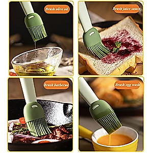 Silicone Basting Brush and Pastry Brush for Baking, Use as BBQ Grill Brush, Turkey Baster, Oil Brush for Cooking Brush - Food Brush - Sauce Brush for Kitchen - Silicone Brush Cooking (Green)