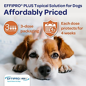 Virbac Effipro Plus Topical Solution for Dogs - Dog Flea and Tick Treatment for Small Dogs (5-22.9lbs), 3 Doses, Waterproof Topical Prevention