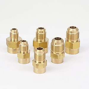 Flare Thread 7/16" 1/2" 5/8" UNF Male - 1/8" 1/4 NPT Female Brass SAE 45 Degree Pipe Fittings Adapters 1000 PSI Type 4