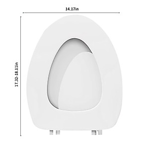 Toilet Seat Round Soft Toilet Seat Bidet Toilet Seat, Elongated Vinyl Toilet Seat Soft Vinyl Cover With Comfort Foam Cushioning, Fits All Standard Size Fixtures, Easy To Instal Toilet Seat (White)
