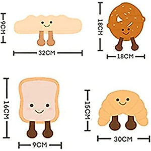EPRHAY Toast Bread Plush Toy, Croissant Plush Cute Smile, Food Plush Pillow, Cute Plush Stuffed Toy, Funny Soft Plush Toy for Gifts