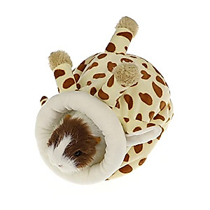 Toysructin Guinea Pig Cuddle Cave Hideout, Mini Hamster Bed Soft Warm Rat House Nest with Washable Pad, Cute Small Animal Pet Habitat Cozy Hamster Sleeping Nest for Chinchilla Ferrets Hamsters