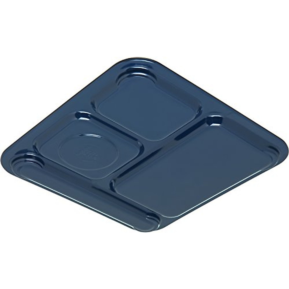 Carlisle FoodService Products Melamine Right-Hand 4-Compartment Tray, 10x9.75 Inches, Dark Blue