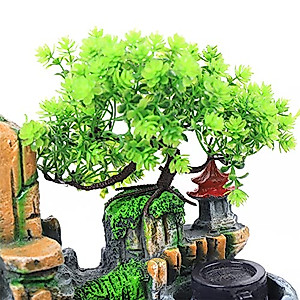 Desktop Rockery Fountain Waterfall,Relaxation Desktop Fountain Waterfall,Indoor Fountain Waterfall Decor,Mini Rockery Water Fountain for Home Office Bedroom Desk Decoration