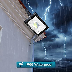 MEIKEE 35W LED Flood Lights Outdoor, 3500lm LED Work Light with Plug, 5000K Natural White Security Light, IP66 Waterproof Portable Outdoor Flood Lighting for Garage Garden Stadium Playground (4Pack)