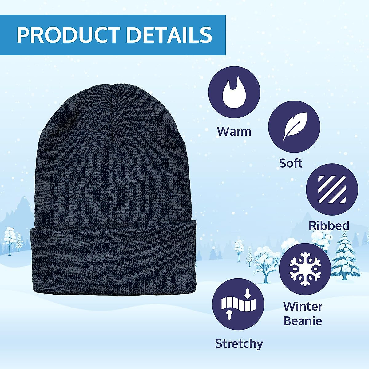 Yacht & Smith 48 Pack Wholesale Bulk Winter Thermal Beanies Skull Caps, Thermal Gloves Unisex (48 Hat & Glove B)