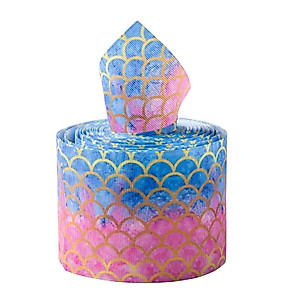 Fish Scale Ribbon Thread Trim DIY Art Crafts Gift Wrapping Ribbon Decoration for Headband Hair Clips Bow Gift Wrap Summer Sea Themed Party Suppliers
