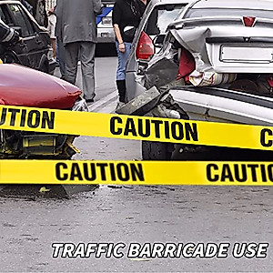 Oleitodh Yellow Caution Tape Bulk 6 Pack, 3inch x 6000 ft, Construction Tape Waterproof Safety Tape Warning Tape Roll, Barricade Harzard Tape for Danger Hazardous Area Halloween Party Decor