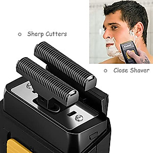 KEMEI Double Foil Professional Electric Shaver for Razors Head for Bald Barber Supplies Hair & Beard Trimmer Cordless Rechargeable Gifts for Men Fathers Husband Boyfriend
