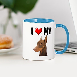CafePress I Love My Doberman Mug Ceramic Coffee Mug, Tea Cup 11 oz