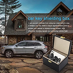 Faraday Box, [Newest Version] Diyife Key Fob Protector, RFID Box for Car Keys, Carbon Fiber Signal Blocker for Keyless Fob, Car Key Signal Blocker Cage, Signal Blocking Box for Car Keys Phones
