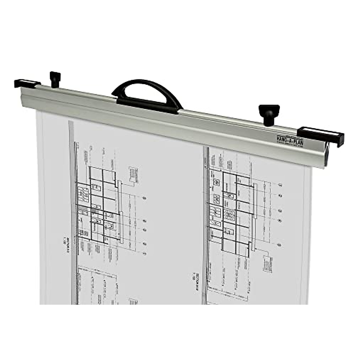 Hang-A-Plan, 24 Inches General Hanging Clamp, Silver, Holds up to 150 Plans, Single Clamp