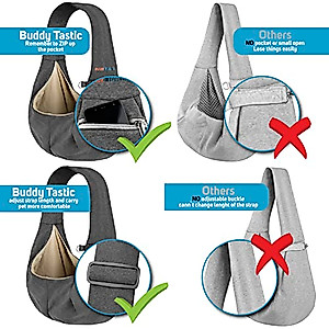BuddyT Dog Sling Carrier - Dog Carriers for Small Dogs - Dog Carrier for Medium Dogs 5-10 lbs with Adjustable Strap, Pocket, Safety Belt - Dog Purse - Puppy Carrier for Small Dogs/Small Dog Carrier