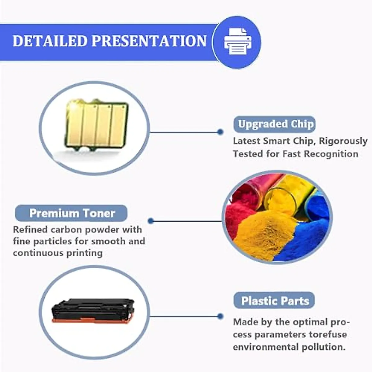 206A Toner Cartridge (with Chip) Compatible for HP W2110A W2111A W2112A W2113A Toner, Work for Color Pro M255dw M255nw MFP M282nw M283 Series Printers, 1 Magenta