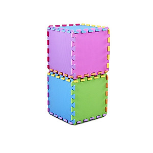 Meiqicool EVA Foam Puzzle Play Mat for Baby - Non Toxic Interlocking Soft Floor Tiles - Kids Toddler Infant Children Room and Yard Exercise Gym Decor - Multi Color，20pcs