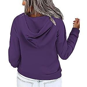 VISLILY Womens Plus Size Hoodies Fashion Pullover Sweatshirts with Pockets Xl Purple 16W