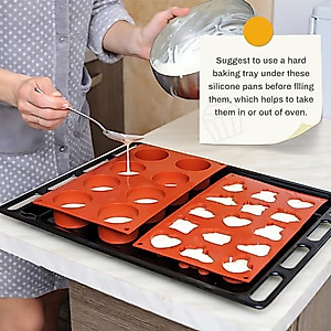 JOERSH Silicone Square Molds 4 Pack 6-Cavity All Edges Brownie Pan Non-Stick Silicone Baking Pans for Brownie Bites, Square Cupcake, Mini Muffin Cakes