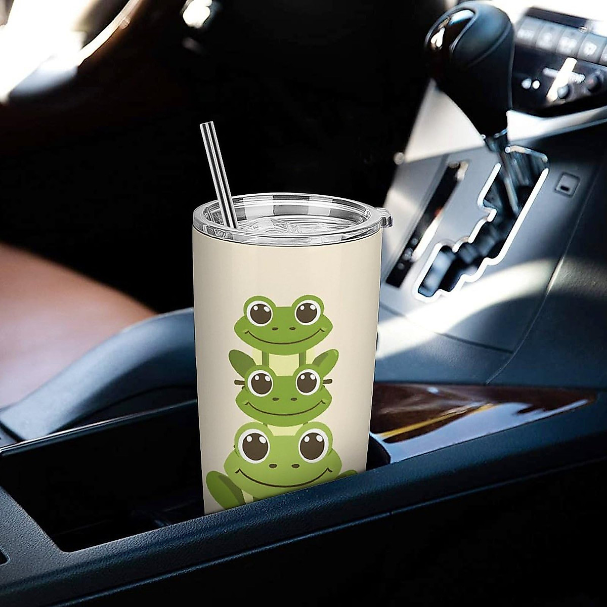 KIOWEIR Overlay Frog Stainless Steel Tumbler 20oz With Lid And Straw, Insulated Tumblers Coffee Cup, Travel Mug for Ice Drink & Hot Beverage for Women Men Boys Girls