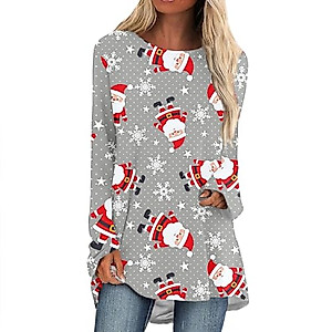 JJHAEVDY Fashion Shirts Sweatshirts for Women Trendy Sweatshirt Loose Fit Fall Outfits Lightweight Tshirts Flannel Shirts Long Sleeve Pullover(2-Light Gray,Large)