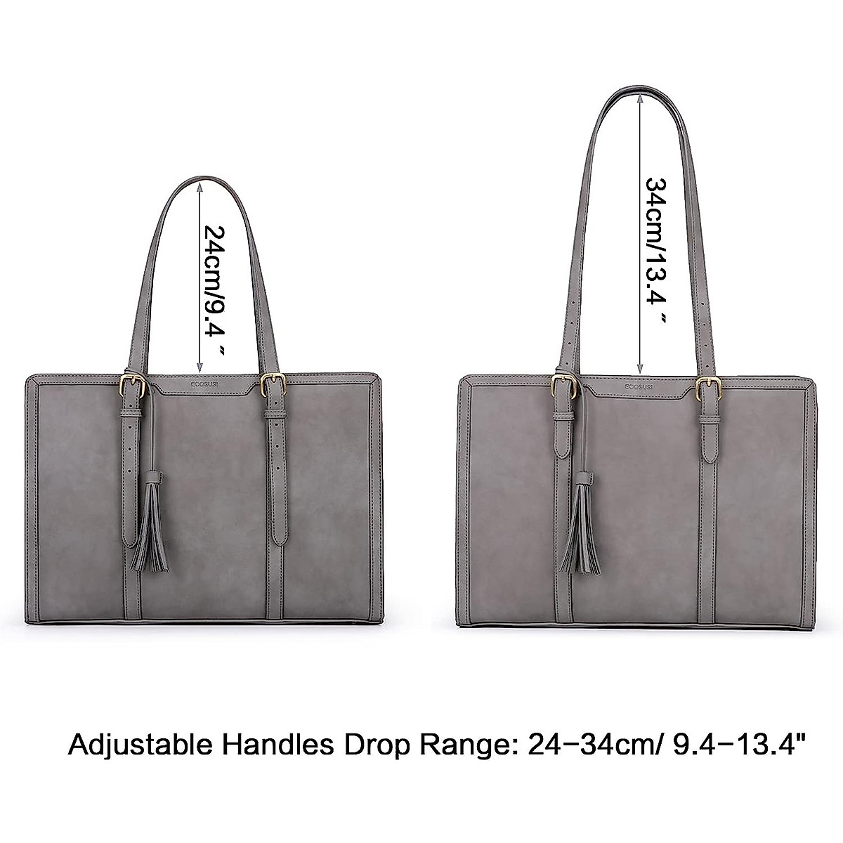 ECOSUSI Laptop Tote Fits Up to 15.6 Inch Briefcase for Women Office Handbags large Capacity with 3 Layer Compartments