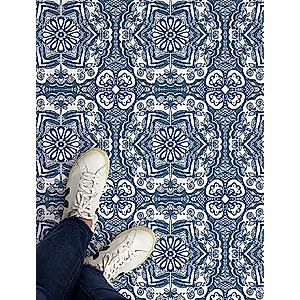 FloorPops 12-in by 12-in Blue Erina Peel & Stick Floor Tiles