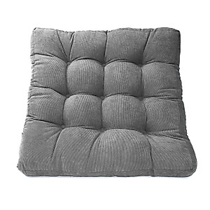 LANITI 24” Inch Extra Large Floor Cushions Tufted Floor Pillow for Adults Square Meditation Ultimate Comfort Oversized Pillows for Floor Cushion (Charcoal)