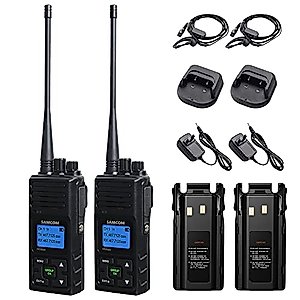 Long Range Radio Walkie Talkies for Adults, SAMCOM FPCN30A Two Way Radio Rechargeable, 5 Watt High Power 2-Way Radio, Programmable UHF Radios with Earpiece (Black 2 Pcs)