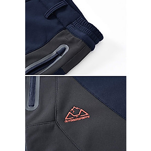 YSENTO Men's Mountain Cargo Insulated Pants Waterproof Hiking Camping Fishing Climbing Quick Dry Pants Navy Size 34