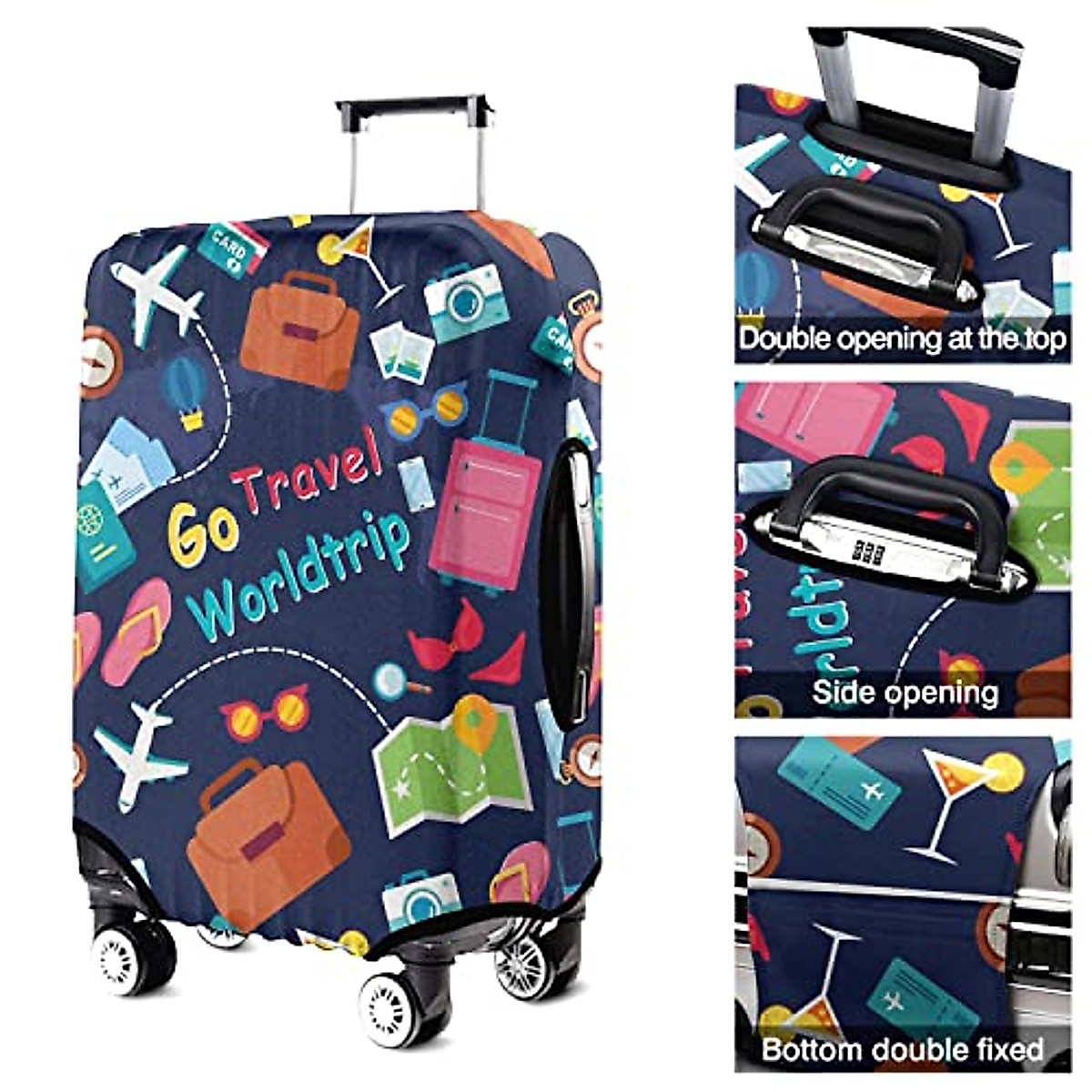 Luggage Cover Approved Go Travel Suitcase Protector Elastic Washable Baggage Covers for 18-20 inch Luggage(S)