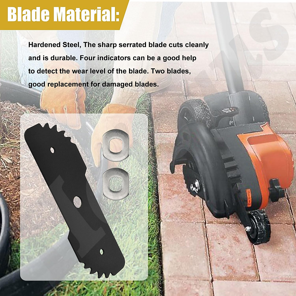 Haiouus 7-1/2" EB-007 Edge Hog Heavy-Duty Edger Replacement Blades, Compatible with Black & Decker, Fits Model LE750, LE710, LE760, for Black-Decker Edger Blade (2)