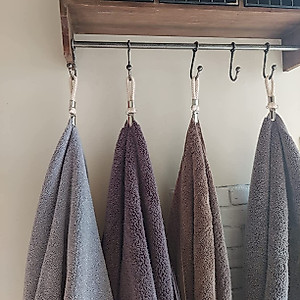 XGNG 4PCS Tea Towel Clips Cloth Hanger Holder Brackets Braided Cotton Loop Woven Cotton Loop Towel Clip