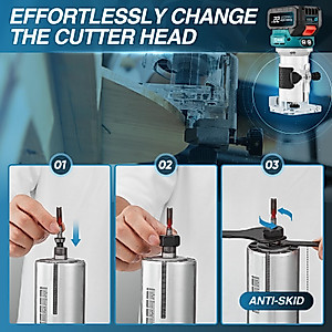 Saker Brushless Router Tool Cordless,Compact Router Tool,Wood Router for Woodworking,Lithium-Ion Brushless Motor for Edge Trimming with Adjustable Speed for DIY Projects