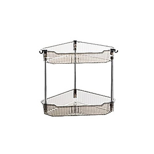 TPOFHS 2-Tier Kitchen Counter Top Shelf Organiser,Spice Racks, Plastic and Iron,Cupboard Shelf,Suitable for Home and Kitchen Storage Easy Assembly