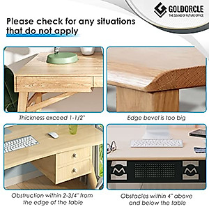 GoldOrcle Large Under Desk Keyboard Tray Slide Out, 25.5” (30” Including Clamps) x 11.8” Pull Out C Clamp on Keyboard Stand Drawer Platform Shelf for Home or Office