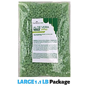 Huini Herbicos Body Hair Remover Hard Wax Beans Aloe Vera All Skin - 17.64 oz