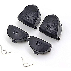for Sony Playstation 4 PS4 for Dualshock 4 L1 R1 L2 R2 Trigger Springs Buttons + 2 Joystick Thumb Sticks + 2 Joystick Silicone Caps + 2 Springs + 1 Screwdriver + 1 Set Silicone Conductive Rubber Pads