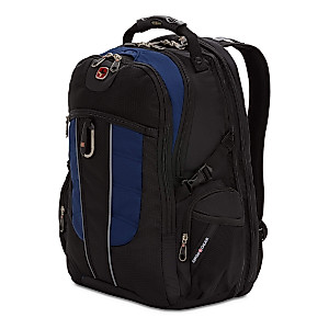 SWISSGEAR 1753 ScanSmart Laptop Backpack. Abrasion-Resistant & Travel-Friendly Laptop Backpack (Black/Navy)