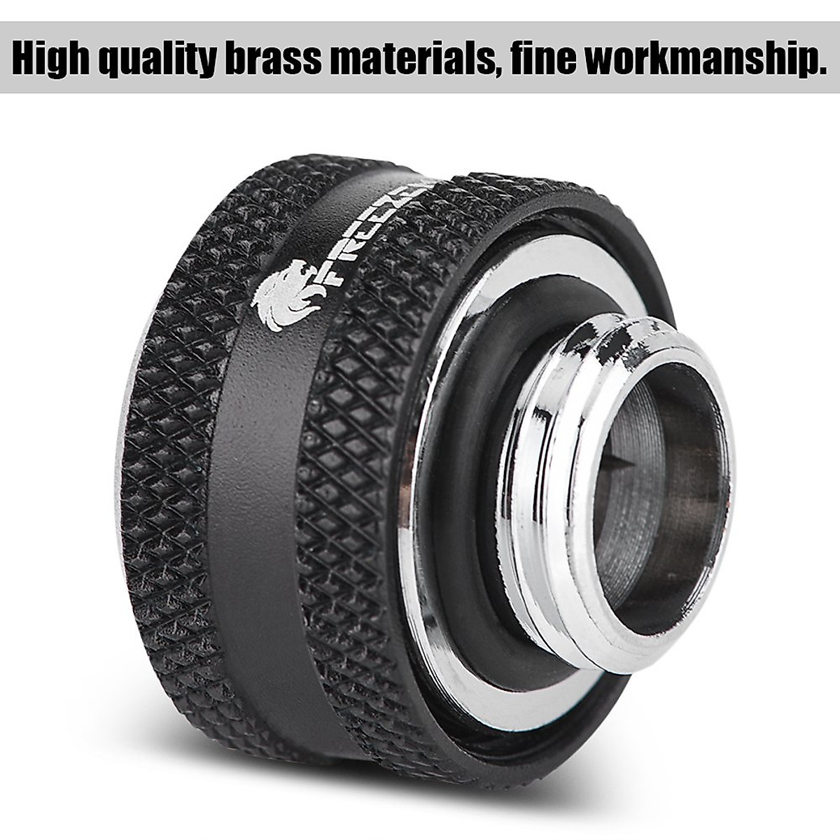 Pomya Water Cooling Fitting, 14mm Water Cooling Compression Fitting for Rigid Acrylic Tube OD (Pack of 4)(black)