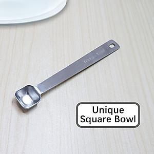BERYLER 1/3 Teaspoon(1/10 Tbsp | 1.5 mL | 1.5 cc | 0.05 oz) Single Measuring Spoon, Small Measuring Spoon Only, Individual Tiny Measuring Spoons, Stainless Steel Mini Measuring Spoons (Square Bowl)