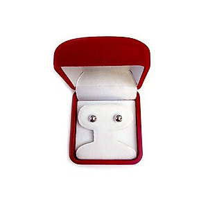 14K White Gold Ball Stud Earrings, 7mm