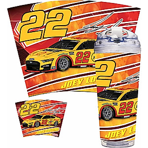 Rico Industries NASCAR Racing Joey Logano #22 PENZOIL 24oz Acrylic Tumbler with Hinged Lid, Officially Licensed Double Wall Tumbler with Straw