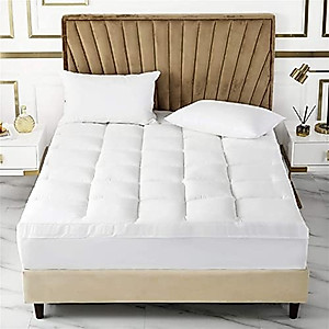 JURLYNE Full XL Mattress Topper - Extra Thick Cooling Mattress Pad Cover - Pillow Top with Breathable 4D Spiral Fiber Filling Mattress Cover