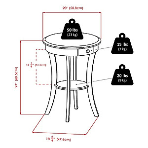 Winsome Wood Sasha Accent Table, White, 20 inches