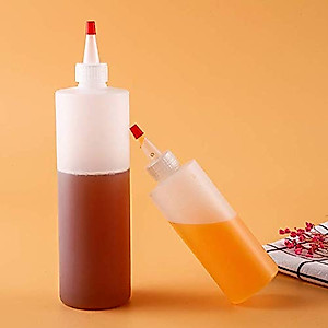 HLLMX 4 PCS Plastic Squeeze Condiment Bottles Perfect for Ketchup, Sauces, Syrup, Condiments, Dressings, Arts and Crafts 4 Oz