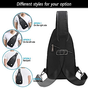 tuowan Small Sling Bag Crossbody Backpack Over the Shoulder Bag for Men Women Travel Outdoors, Lightweight Sling Purse Chest Pack (Small, Black)