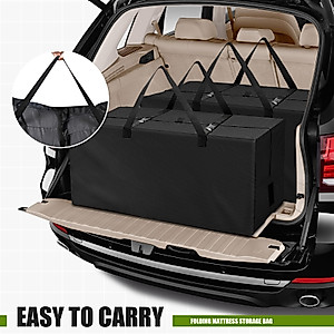 lihtsofty Folding Mattress Bag Waterproof Cushion bag 60"x27"x13" Fits up to 4 Queen Mattress Heavy Duty Durable Mattress Carry Case for Tri-Fold Guest Bed Mattress Mattress Cushion Storage Bag Black