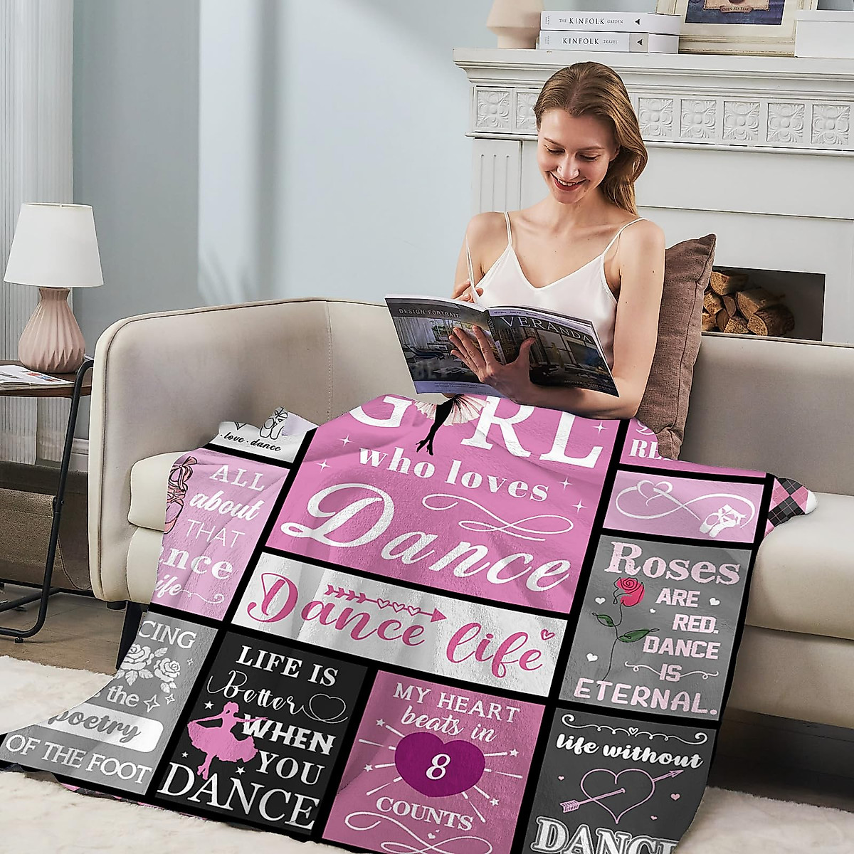 BUUGVIIL Just a Girl Who Loves Dance Gifts for Girls, Dance Blanket, Dance Recital Gifts for Girls, Ballet Gifts for Dancers, Dancer Gifts for Girls Teens on Christmas Birthday 50"x60"