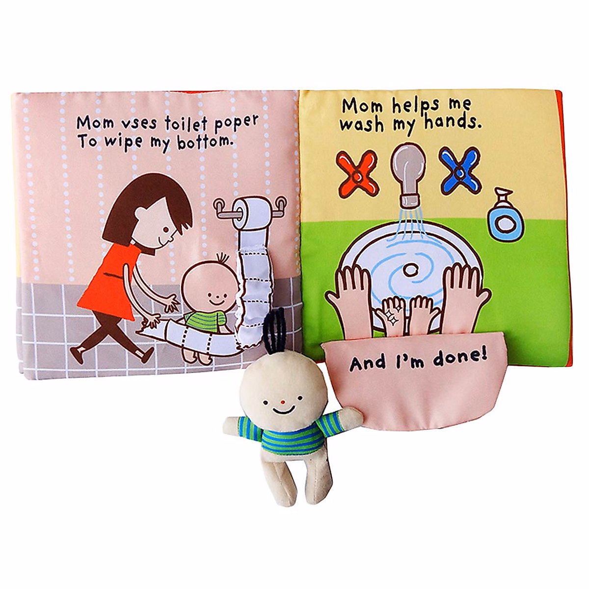 Xiaoyu Soft Books for Newborn Babies, Soft Activity Baby Book, Educational Toy for Boy & Girl, Touch and Feel Activity, Bedtime Story, Potty