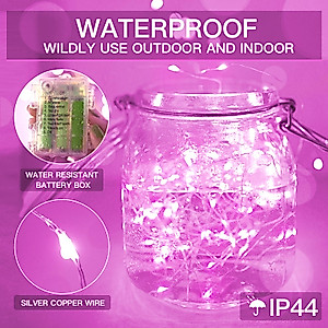 suddus Pink Fairy Lights Battery Operated Outdoor Waterproof, 66ft 200 Led String Lights with Remote, Twinkle Lights for Valentines Day, Bedroom, Dorm, Tapestry, Christmas, Party Decorations